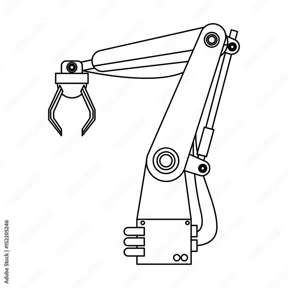 machine concept represented by robot arm vector illustration Stock ...