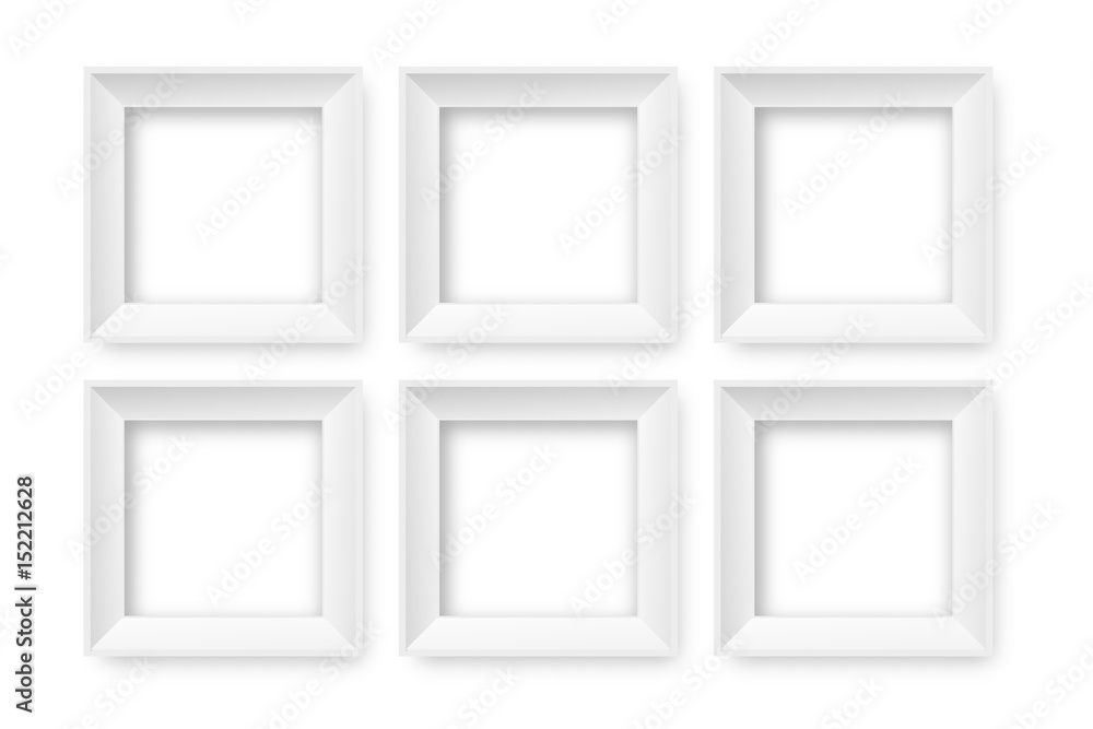 Vector realistic paper white frames on the transparent background for ...