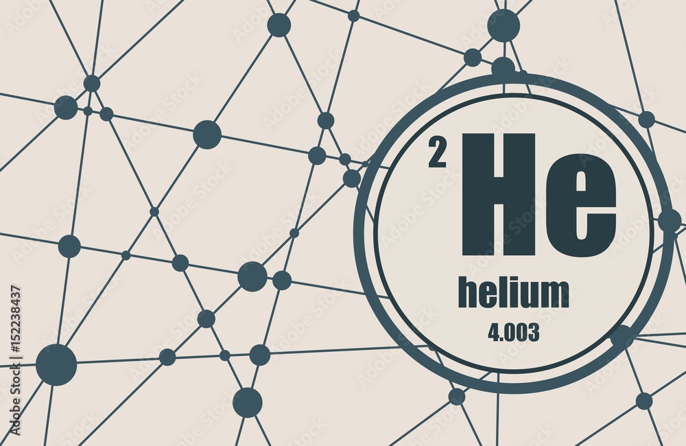 Helium chemical element. Sign with atomic number and atomic weight ...