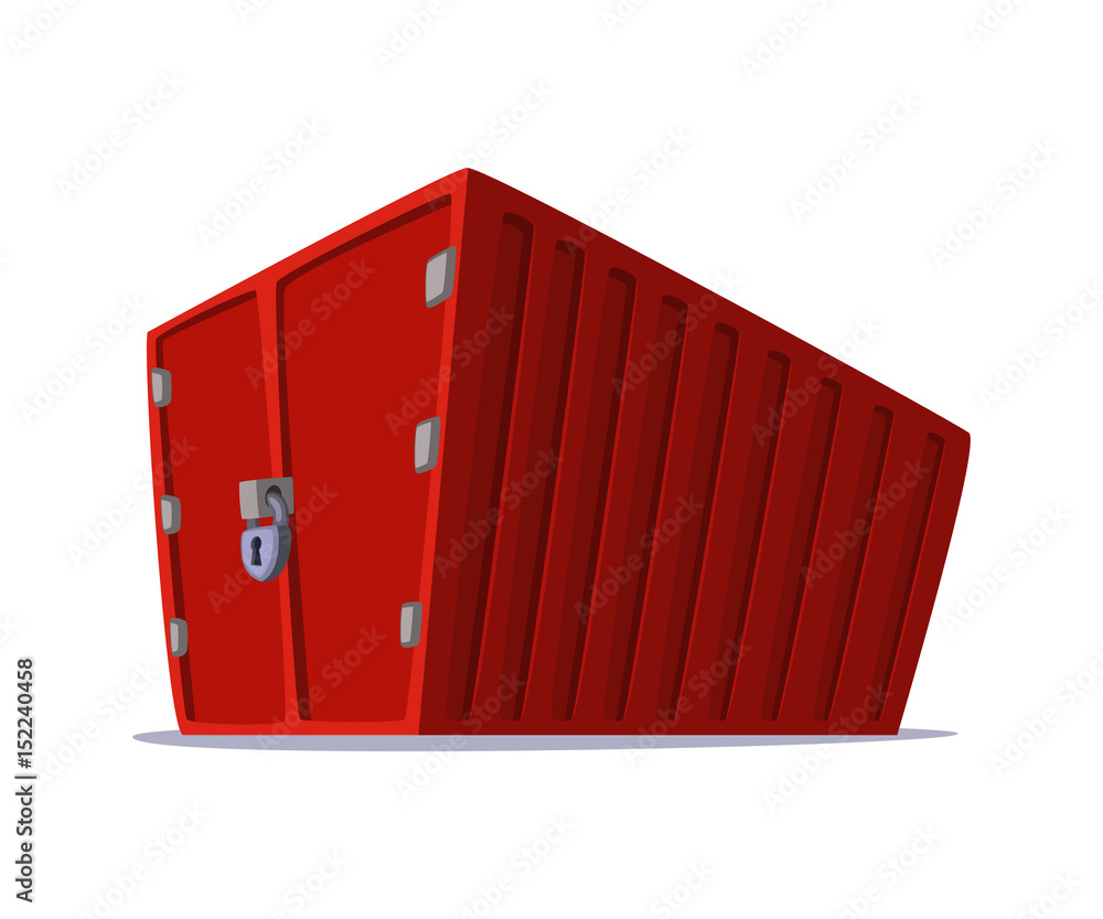 Concept cartoon illustration of cargo container for shipping and ...