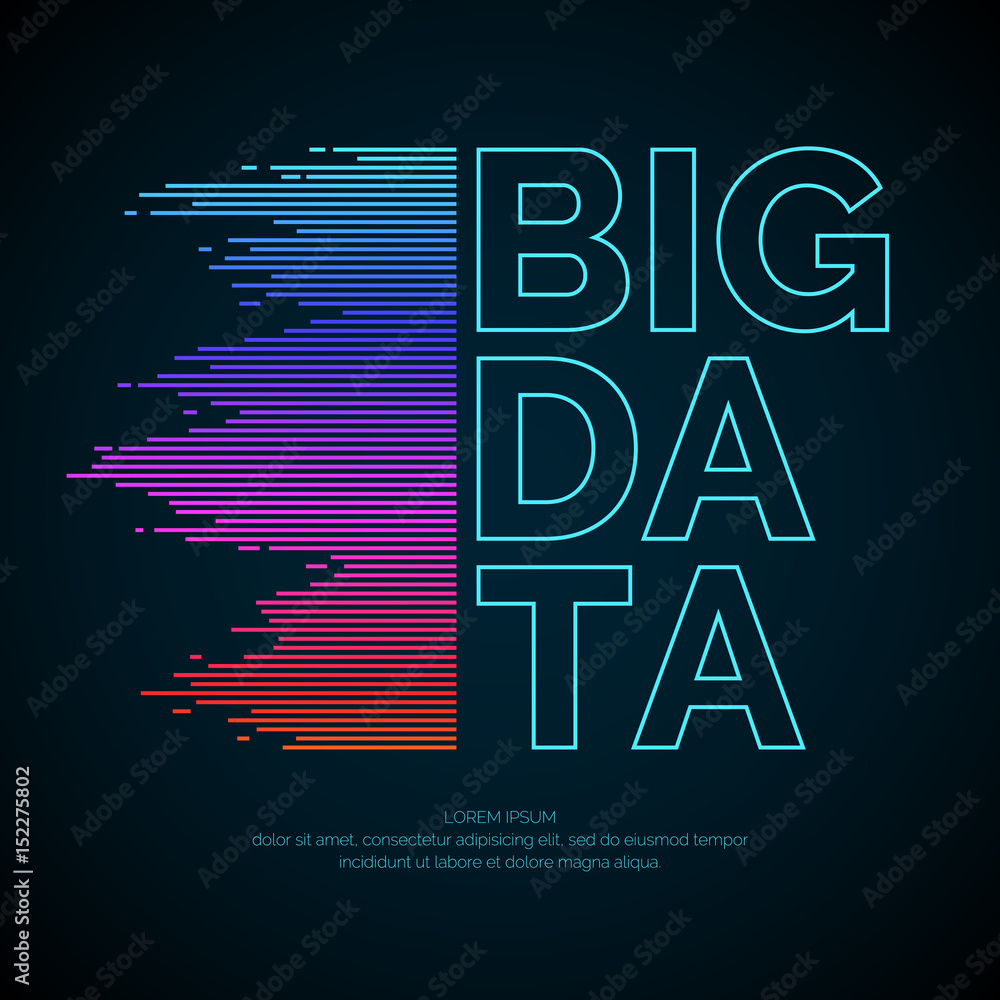 Big data concept poster with the visualization Stock Vector | Adobe Stock