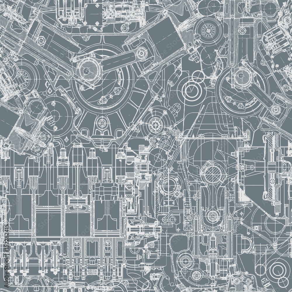 Drawing engine seamless pattern, background. Seamless pattern can be ...