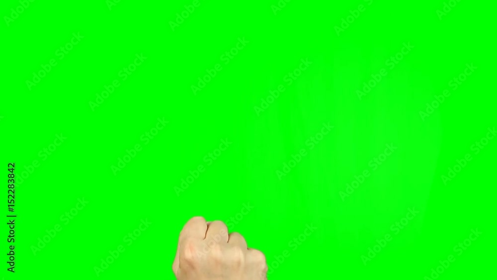 Victory sign hand gesture on green screen. Simbol of victory and peace ...