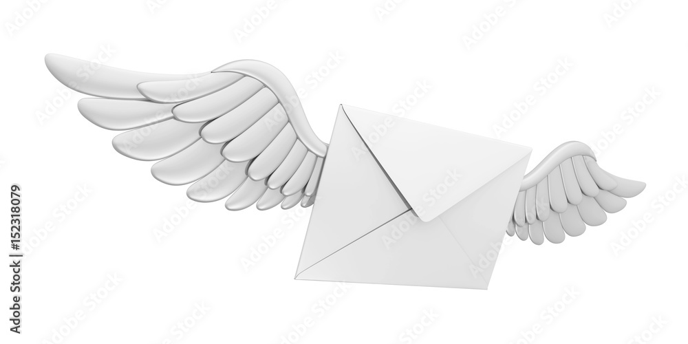 Flying Wings Mail Envelope Stock Illustration | Adobe Stock