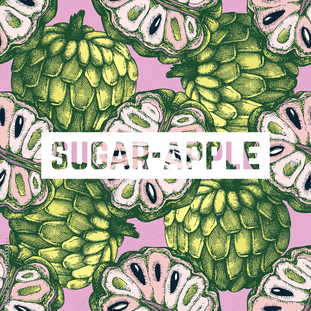 Vector Sugar-apple background. Stock-Vektorgrafik | Adobe Stock