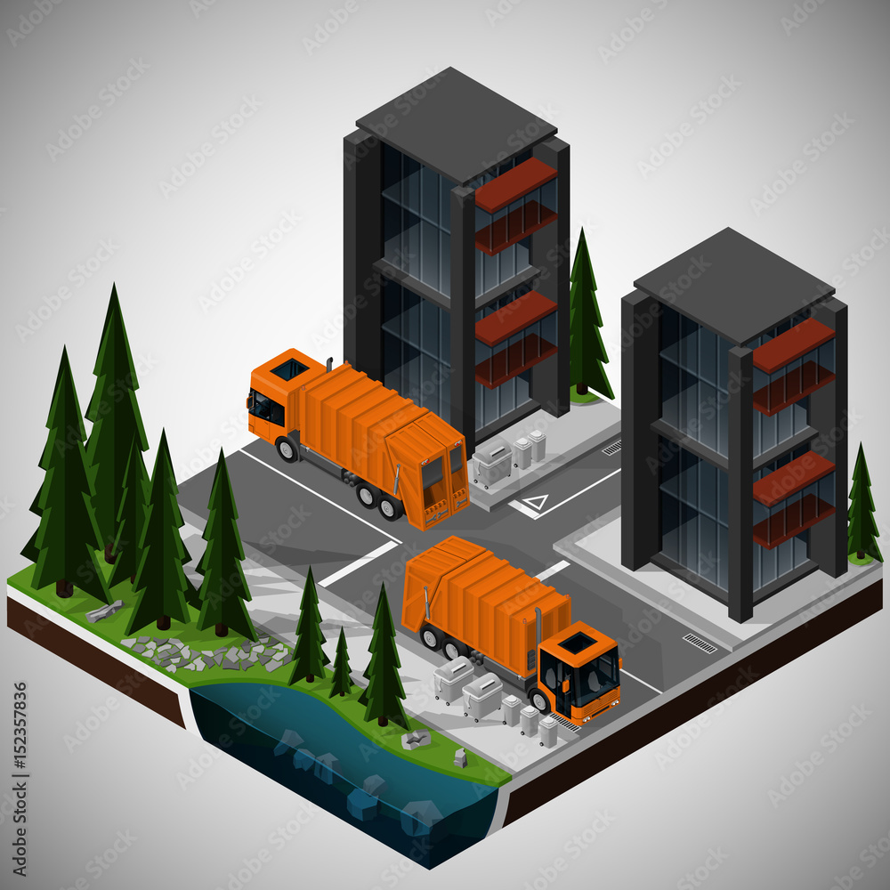 Vector isometric illustration of an element of urban infrastructure ...