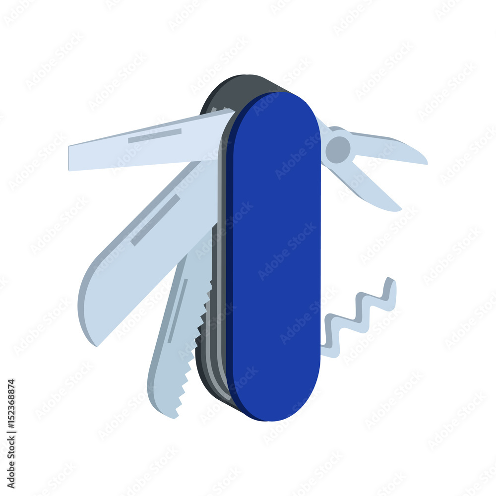 Multi tool symbol. Flat Isometric Icon or Logo. 3D Style Pictogram for ...