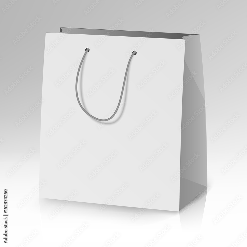 Blank Paper Bag Template Vector. Realistic Gift Bag Illustration Stock ...