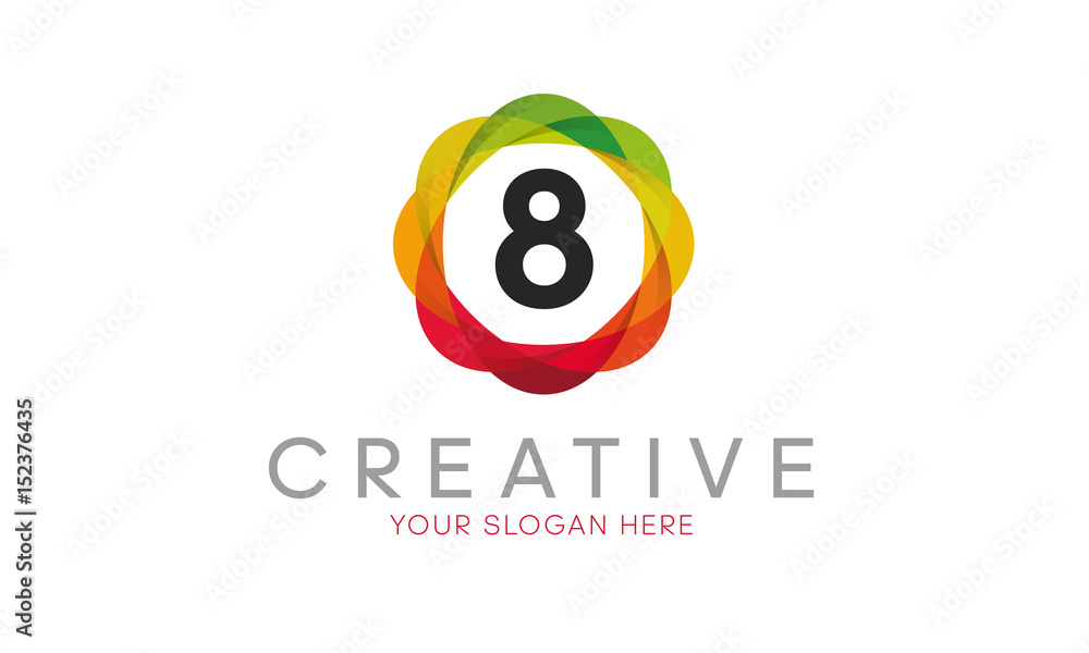 Number Eight Logo Stock Vector | Adobe Stock