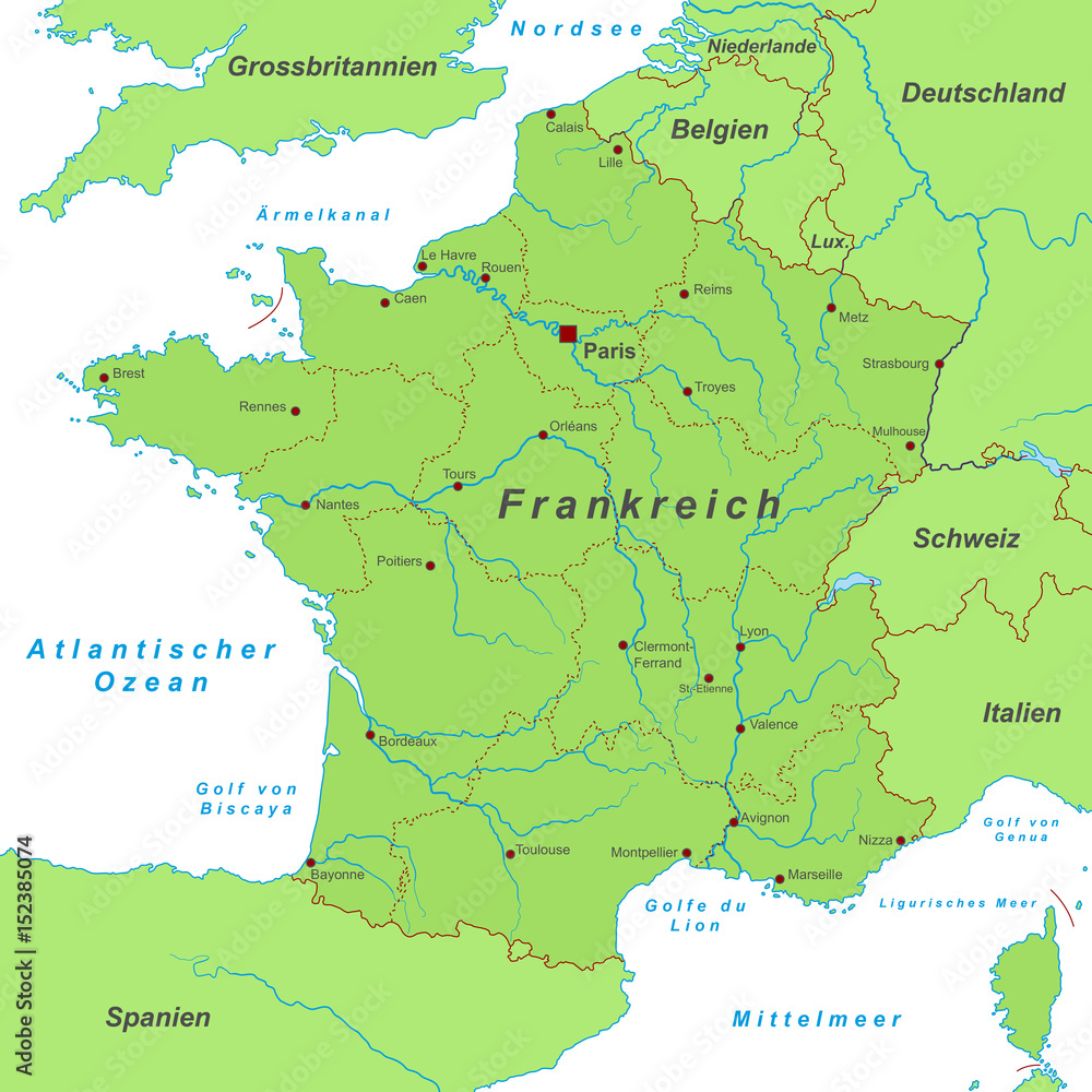 Stilvolle Stdte Frankreich Karte Ebenbild