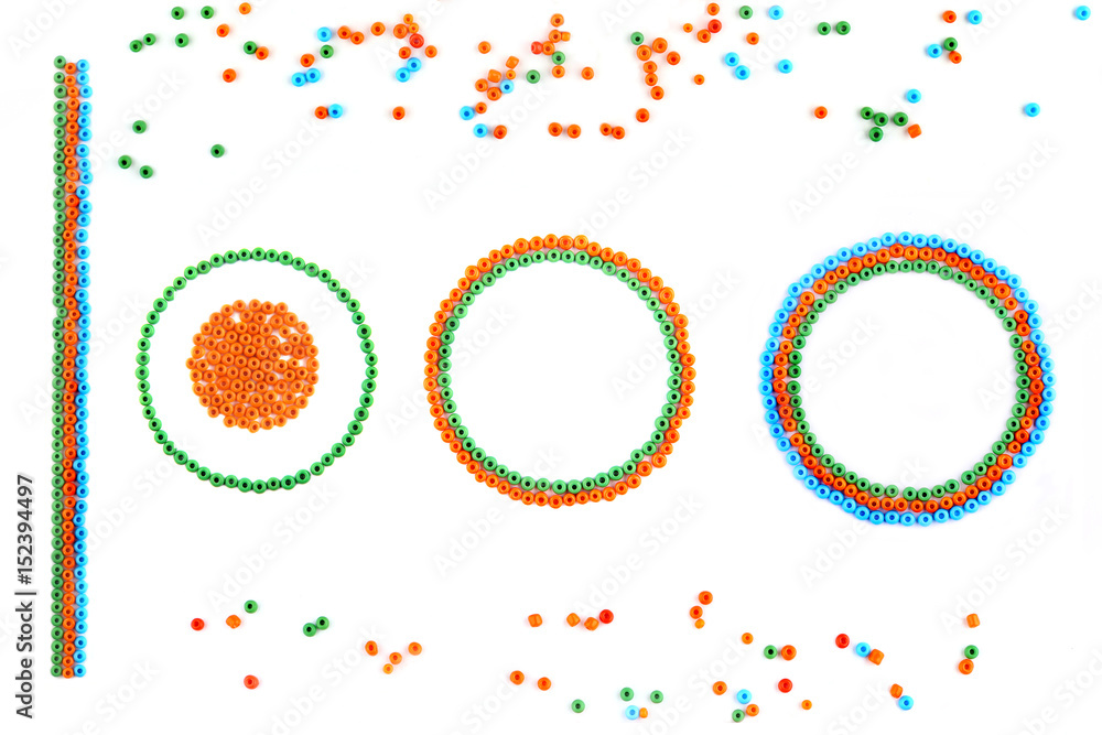 Elements from beads for graphic design isolated on white background ...