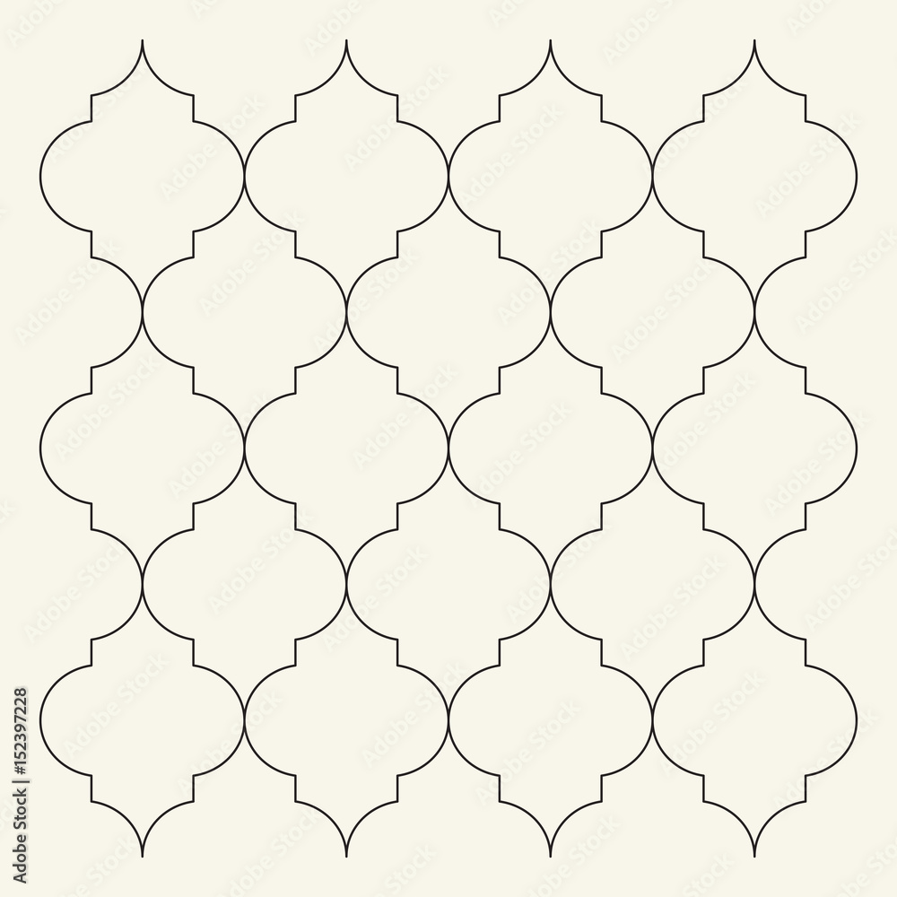 Flat outline moroccan pattern. Tile template Stock Vector | Adobe Stock