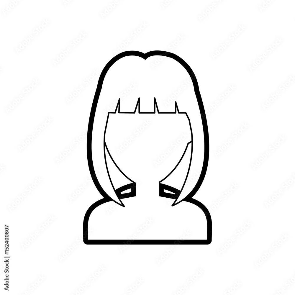Young woman profile icon vector illustration graphic design Stock ...