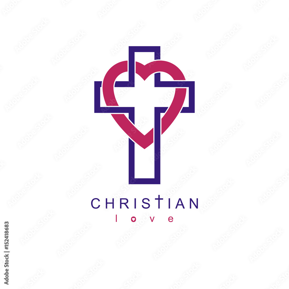 Christian Love and True Belief in God vector creative symbol design ...