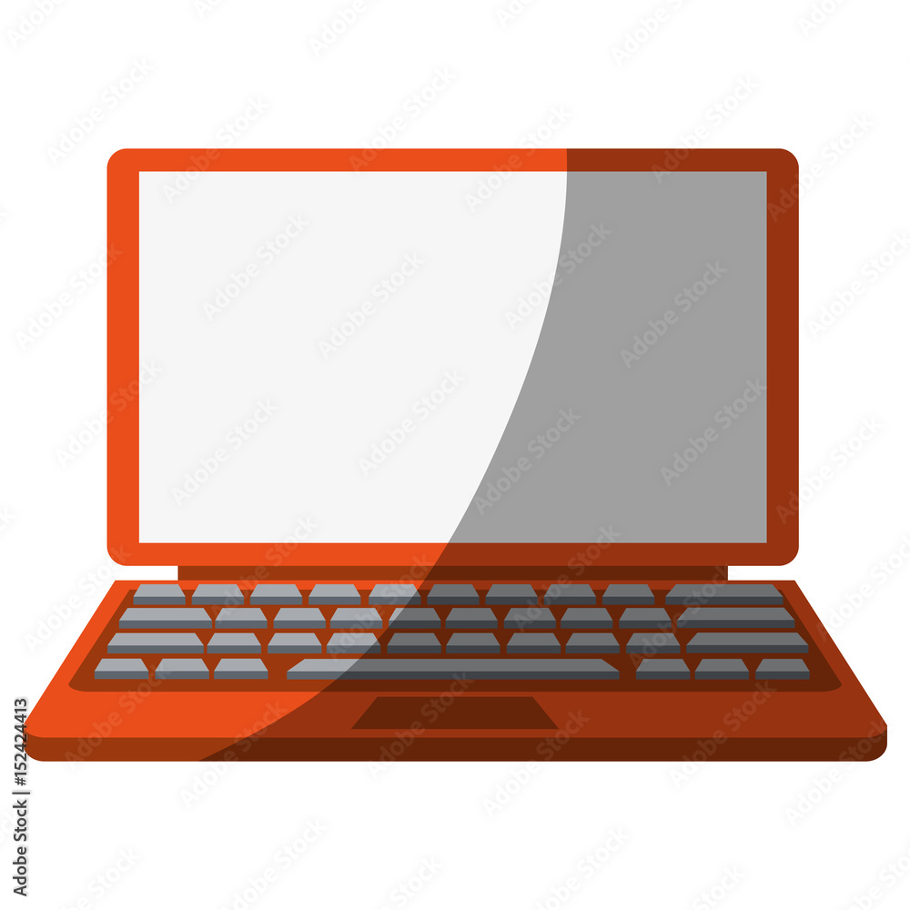 orange laptop computer icon image vector illustration design Stock ...