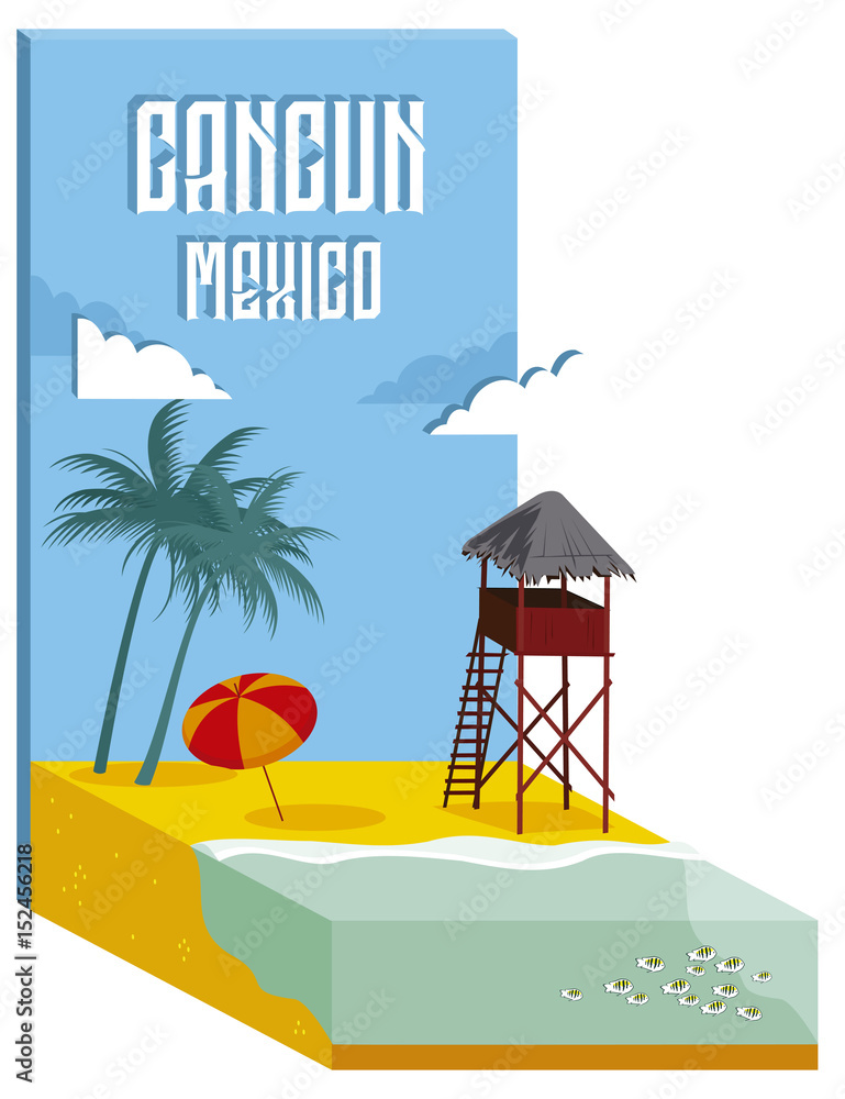 cancun mexico Stock Vector | Adobe Stock