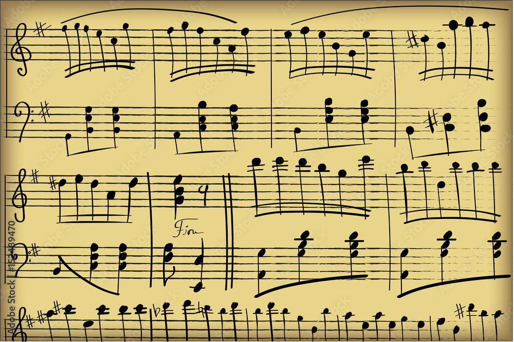 Vintage Notes Ancient Musical Notation By Hand Hand written Musical vintage-notes-ancient-musical-notation-by-hand-hand-written-musical