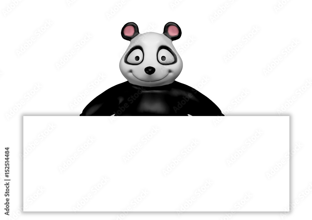 Panda segurando propaganda Stock Illustration | Adobe Stock