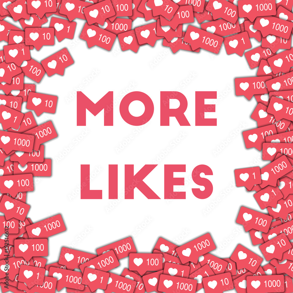 More likes. Social media icons in abstract shape background with pink ...