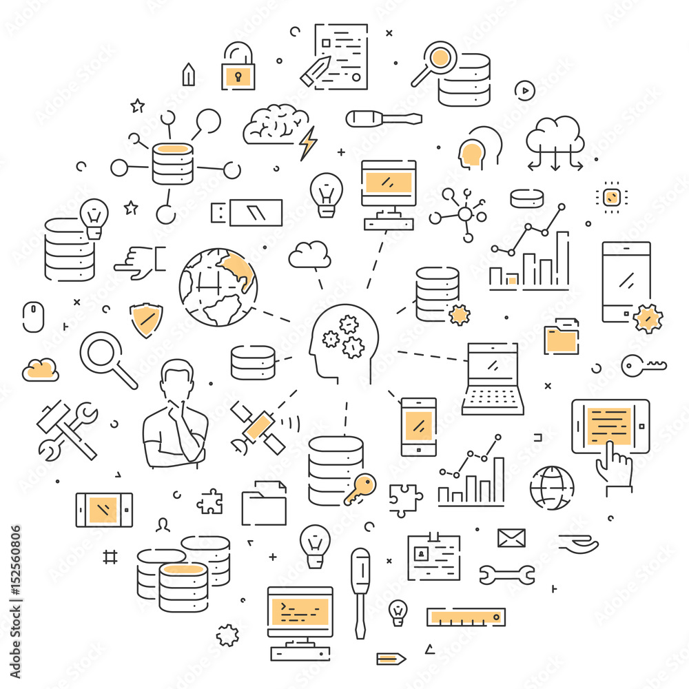 Modern line concept for big data Stock Vector | Adobe Stock