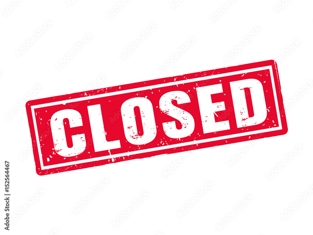 closed red stamp style Stock Vector | Adobe Stock