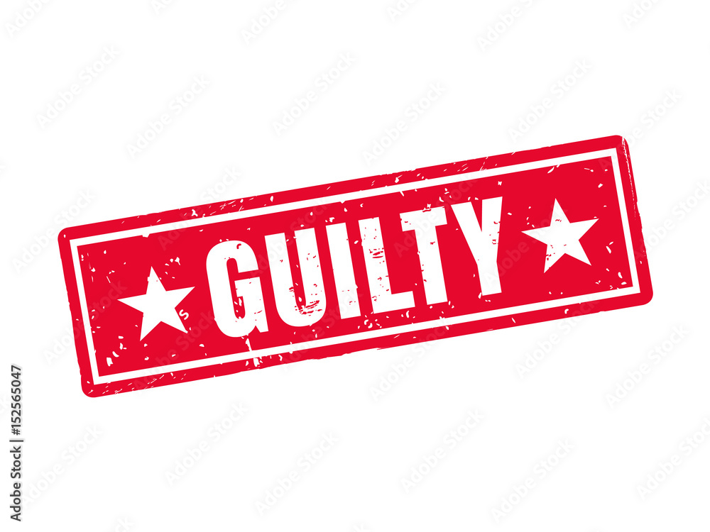 guilty red stamp style Stock Vector | Adobe Stock
