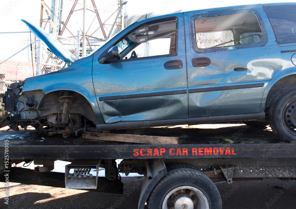 Recycling scrap car removal service for future dismantling and metal ...