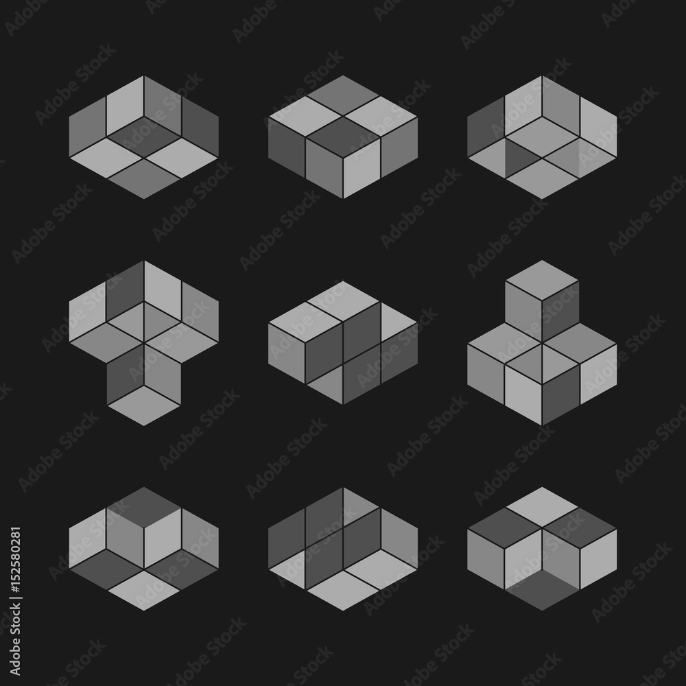 Cube logo concept, vector illustration. Flat design style. Cube ...