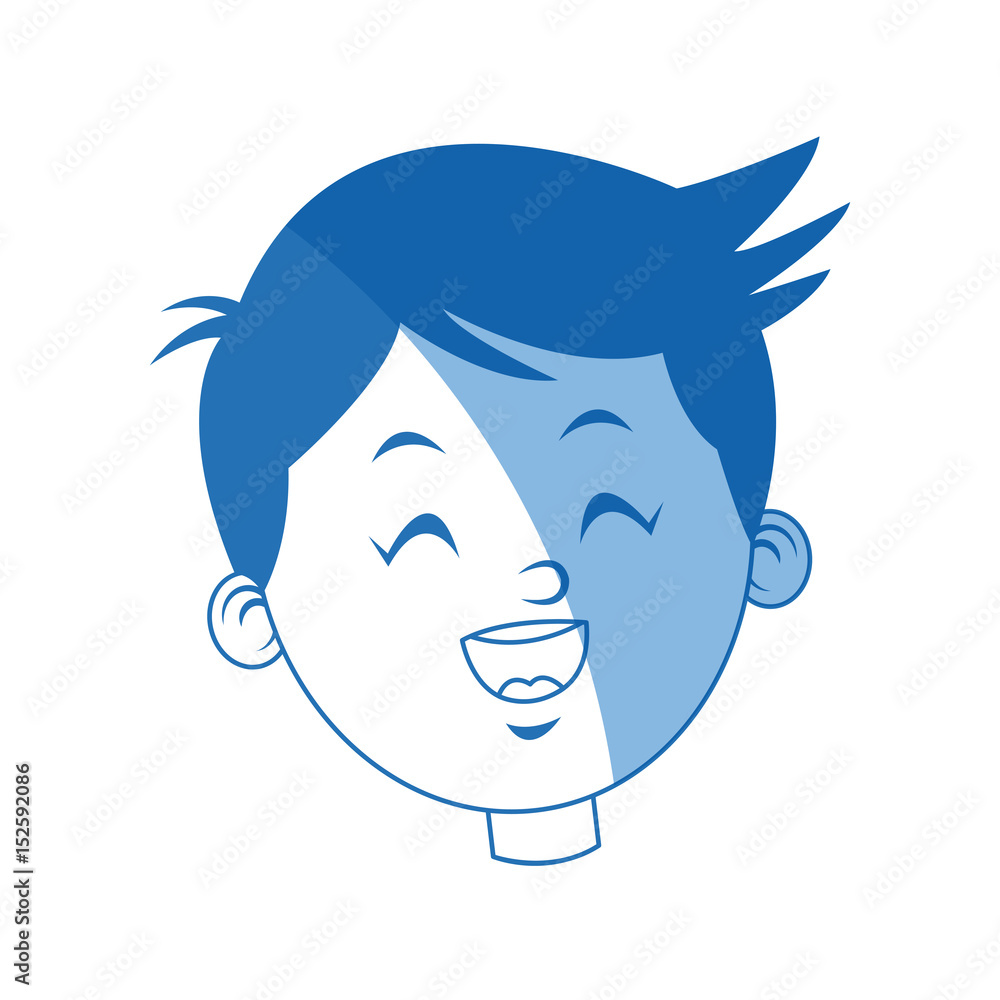 portrait face boy young smile cartoon vector illustration Stock Vector ...