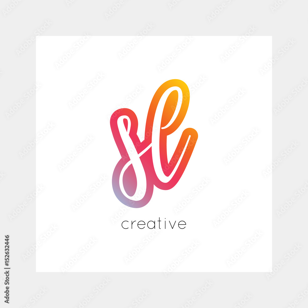 SL logo, vector. Useful as branding, app icon, alphabet combination ...