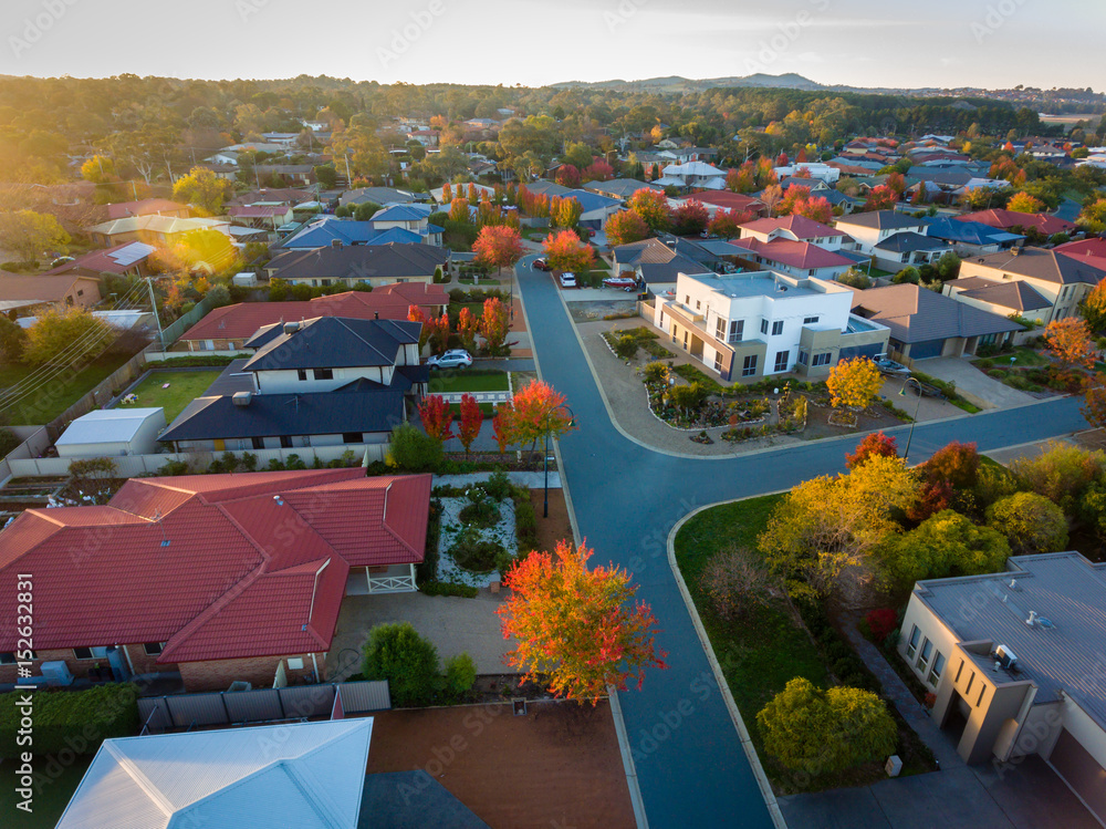 Aerial view of a typical suburb in Australia Stock Photo | Adobe Stock