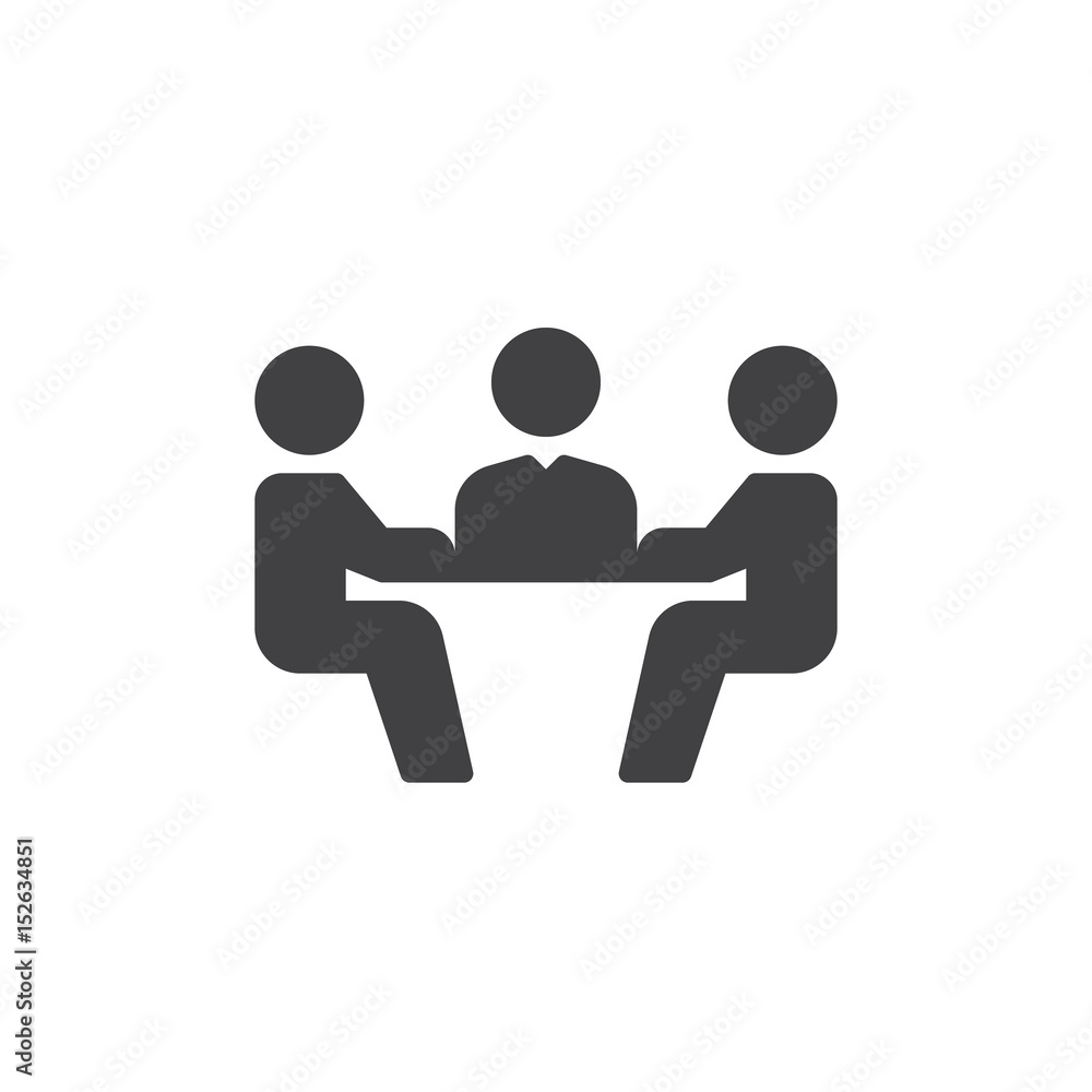 Business meeting icon vector, filled flat sign, solid pictogram ...