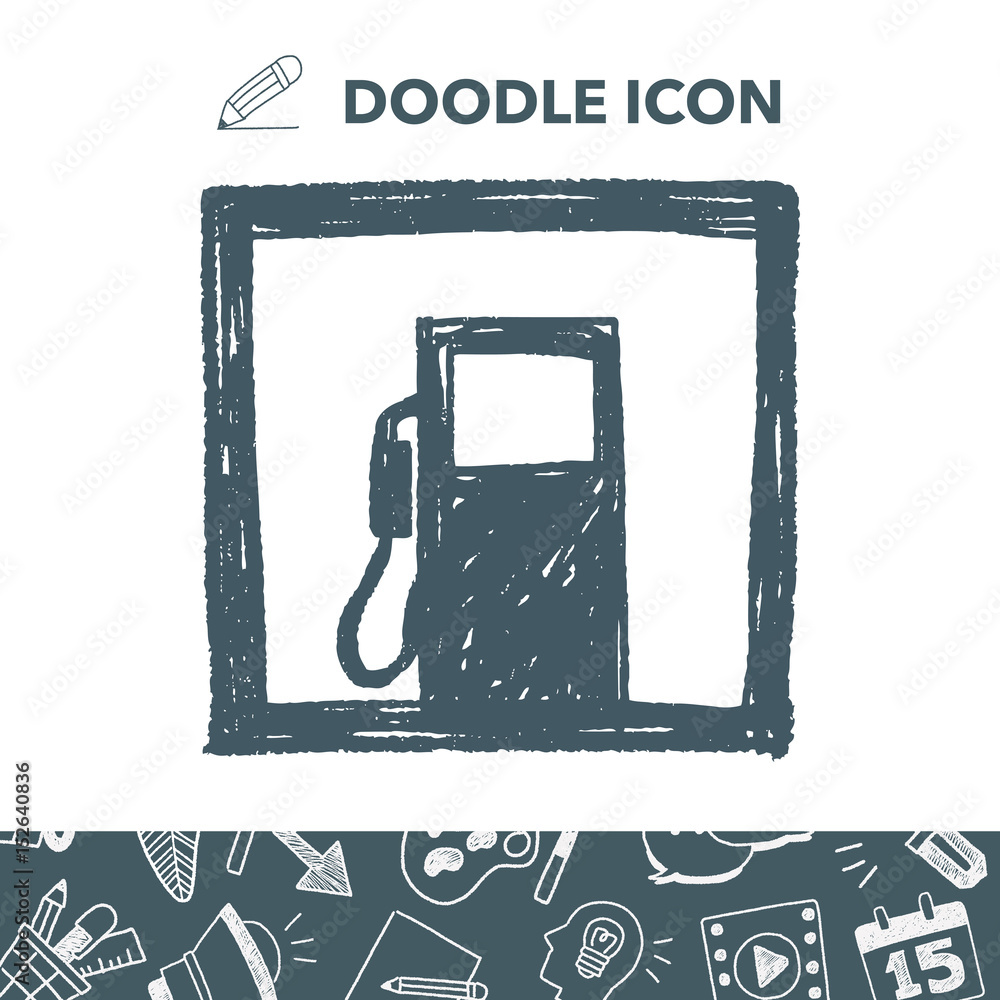 Petrol gas station doodle Stock Vector | Adobe Stock