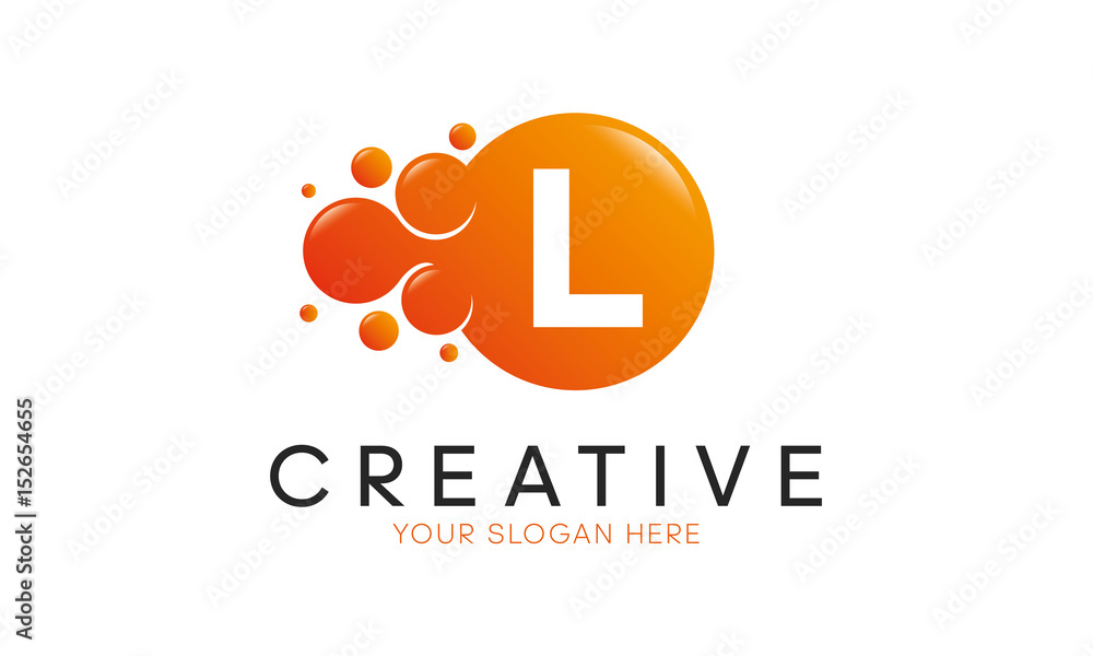 Dots Letter L Logo Stock Vector | Adobe Stock
