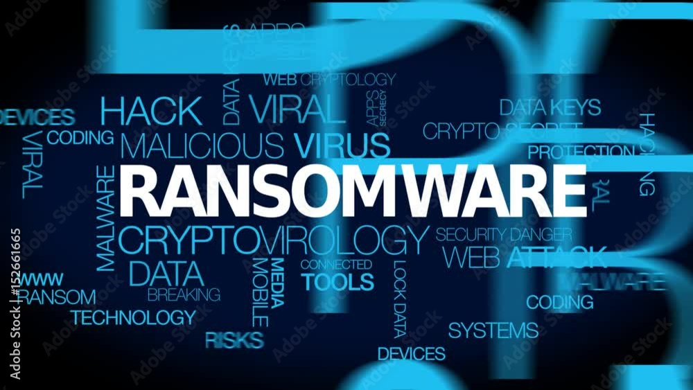 Ransomware cryptovirology malware cyber-attack words tag cloud cyber ...