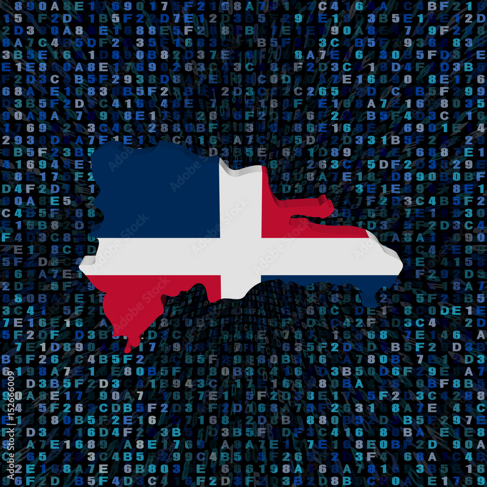 Dominican Republic map flag on hex code illustration Stock Illustration ...