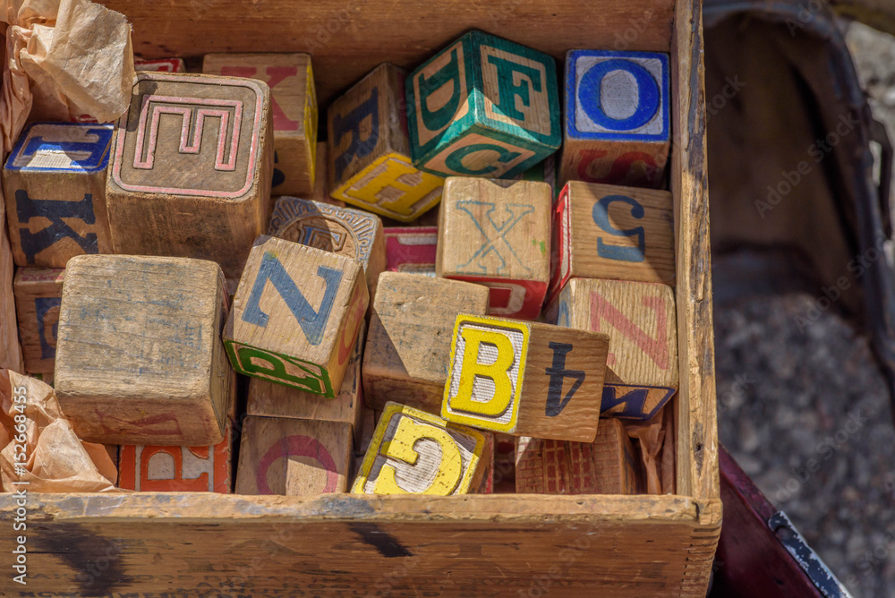 nostalgic toy wood blocks Stock Photo | Adobe Stock