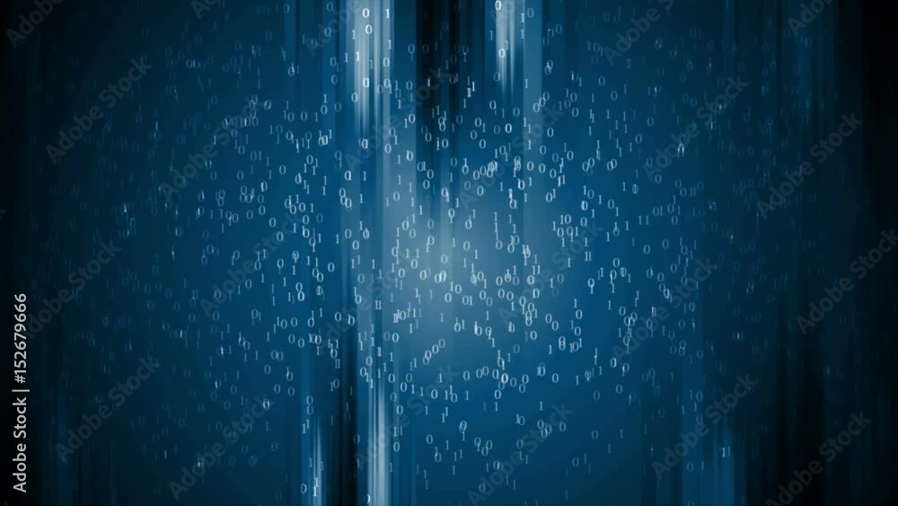 Dark Blue Technology Binary Code Motion Design Video Seamless Looping Animation Ultra Hd 4k