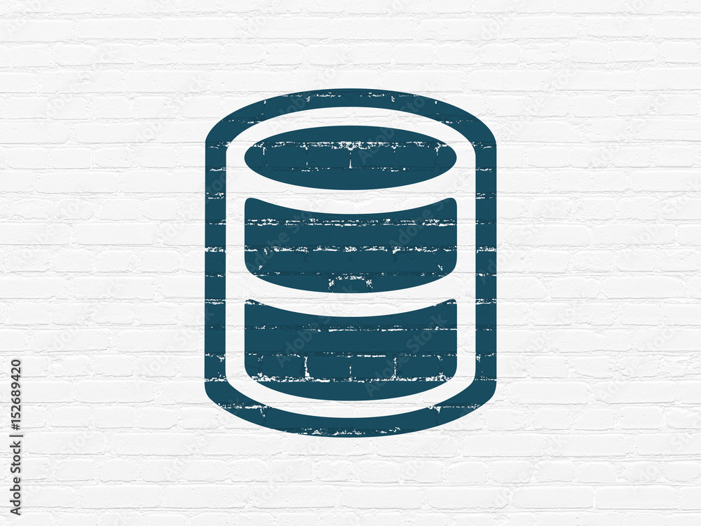 Software concept: Database on wall background Stock-Illustration ...