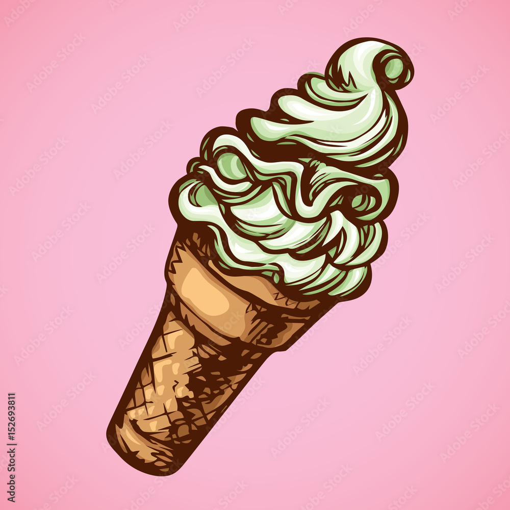 Ice cream. Vector drawing Stock Vector | Adobe Stock
