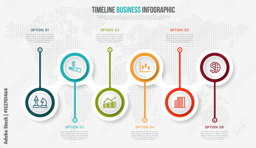 Vector infographics timeline design template with 3D paper label ...