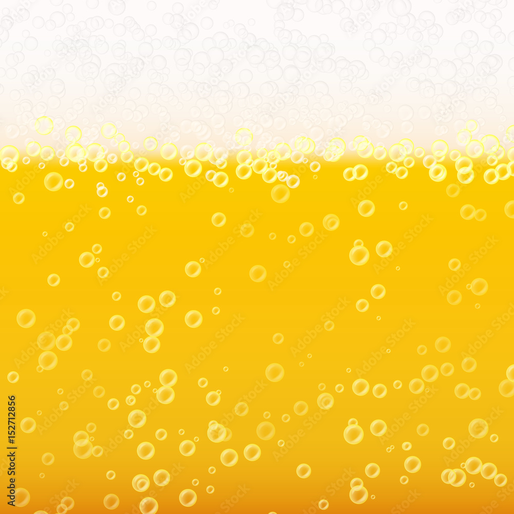 Beer Foam Background. Realistic Beer Texture. Light Bright, Bubble And ...