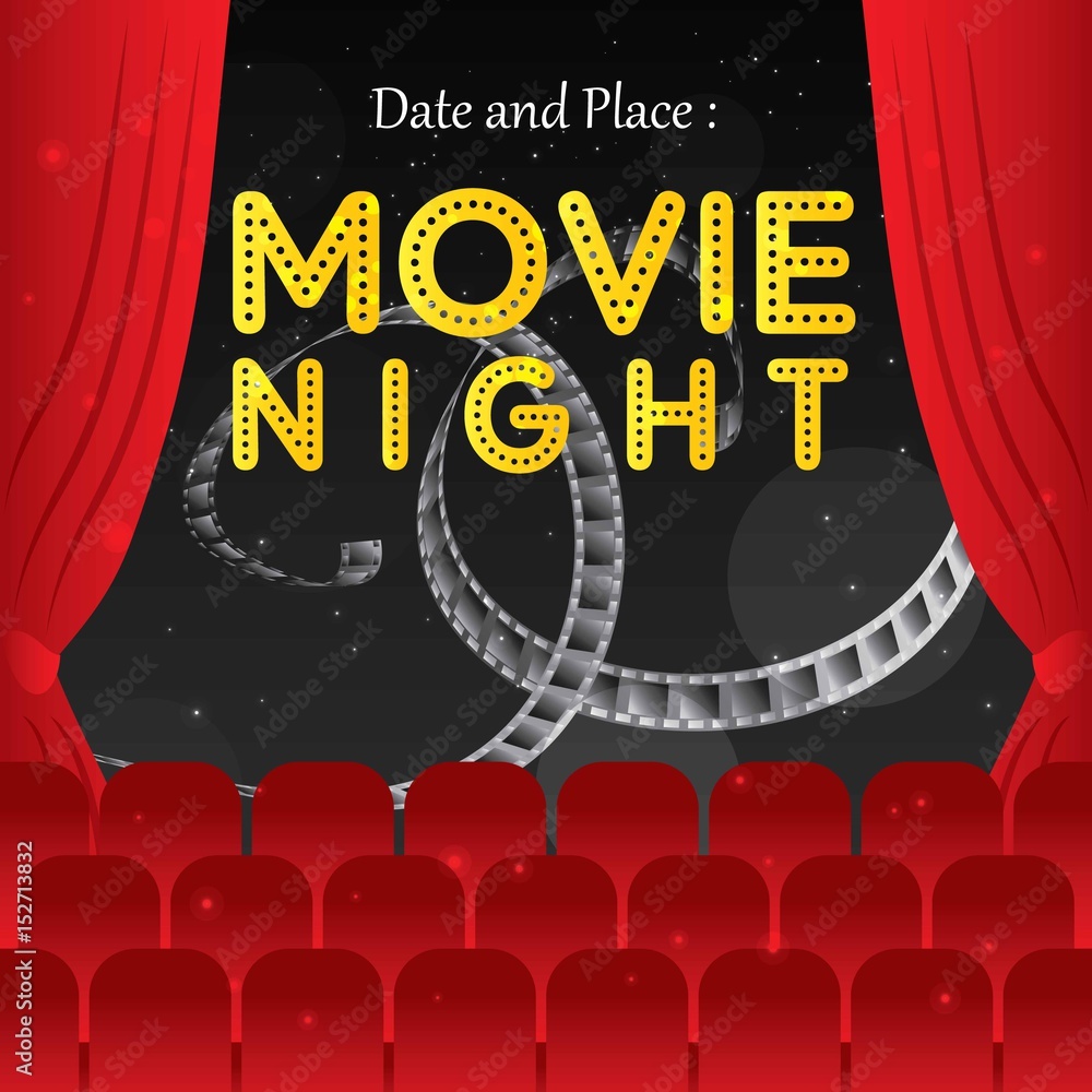 Vetor de movie poster event for festival event, banner, brochure, flyer ...