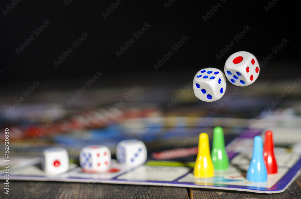Board game with dice Stock Photo | Adobe Stock