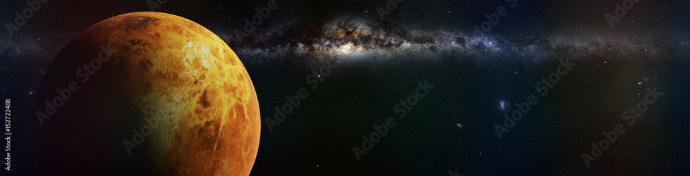planet Venus in front of the Milky Way galaxy Stock Illustration ...