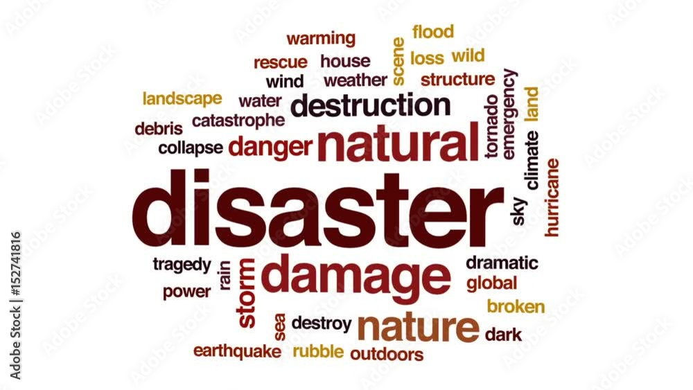 Disaster animated word cloud, text design animation. Stock Video ...