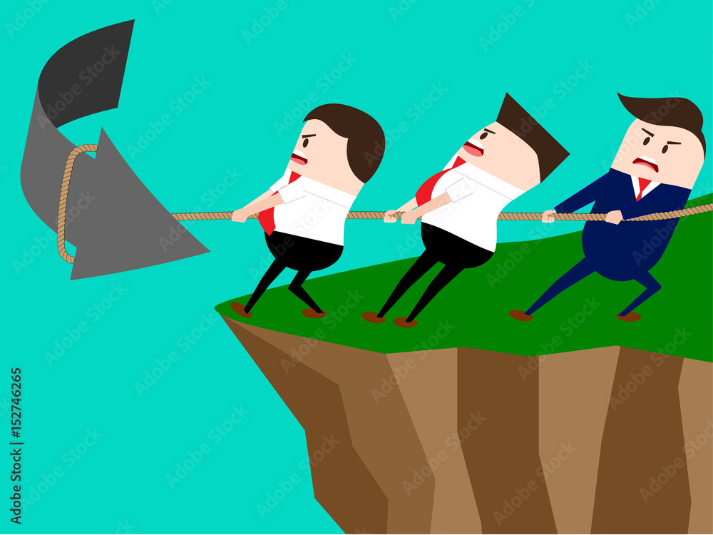 Change business direction. Boss, Leader, Employee are standing will ...