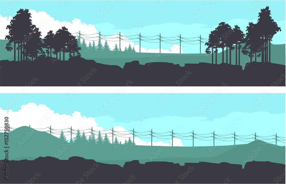 Horizontal nature banners Stock Vector | Adobe Stock