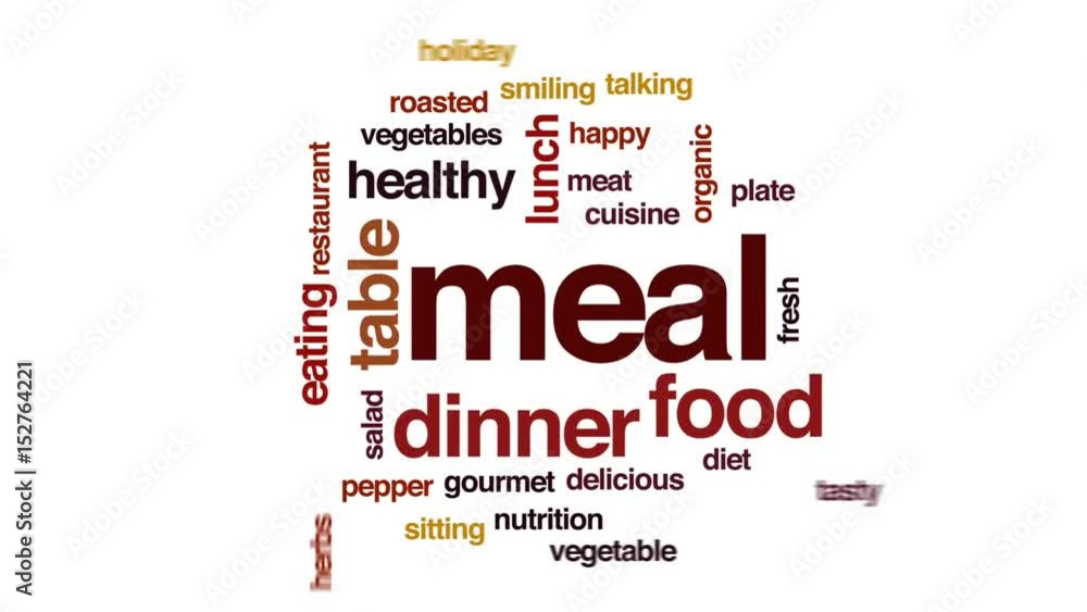 Meal animated word cloud, text design animation. Stock Video | Adobe Stock