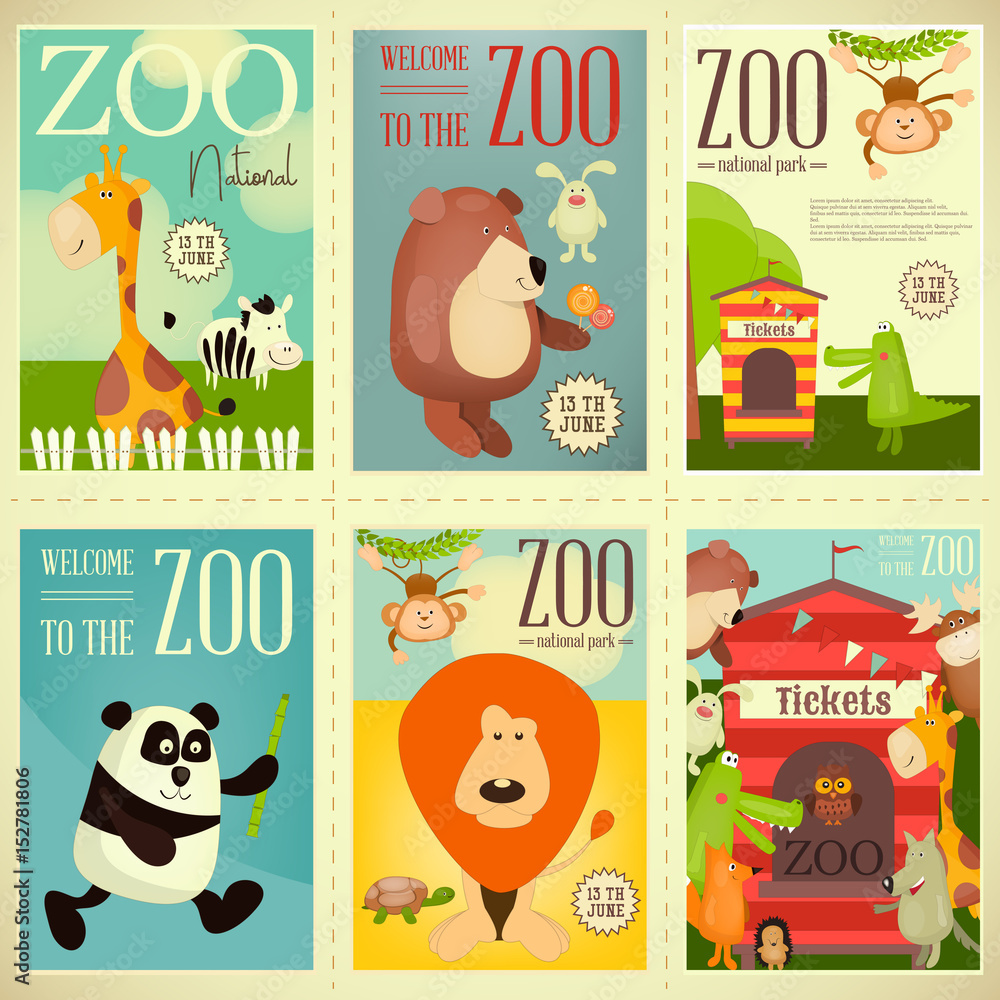 Zoo Park Posters Stock Vector | Adobe Stock